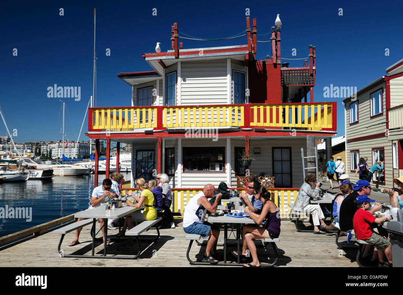 fishermans wharf victoria vancouver island canada houseboat moor float ...
