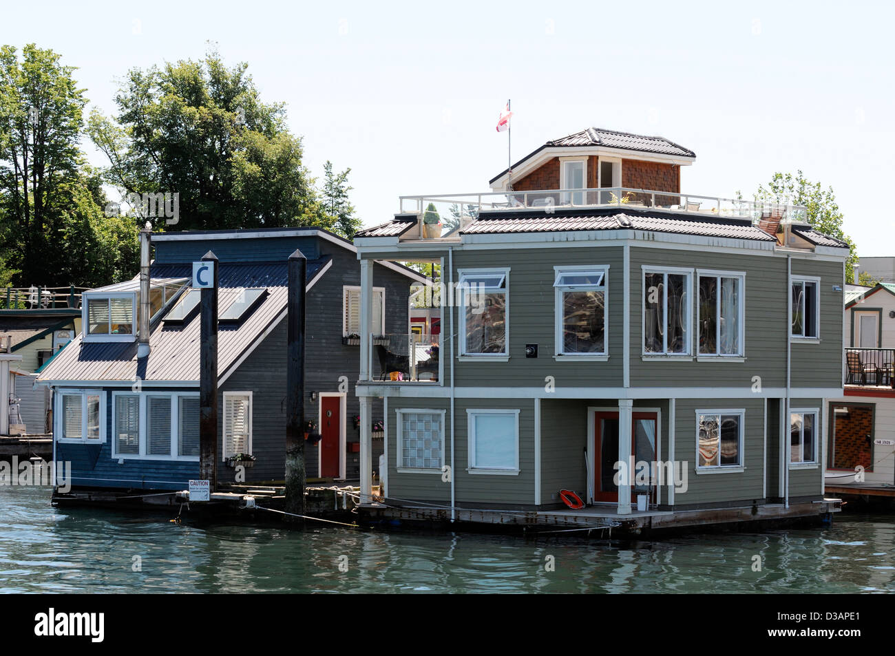 fishermans wharf victoria vancouver island canada houseboat moor float ...