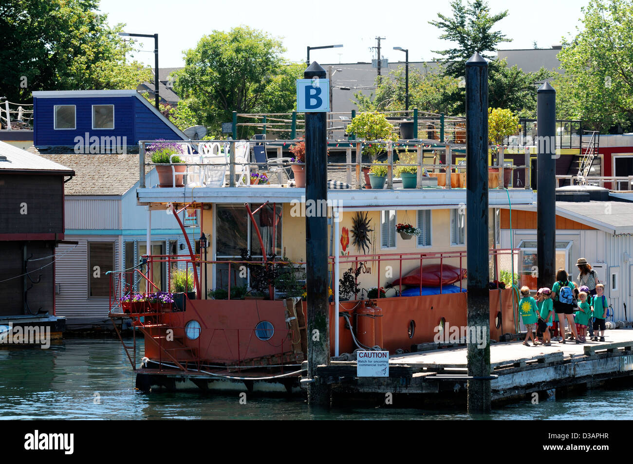 fishermans wharf victoria vancouver island canada houseboat moor float ...