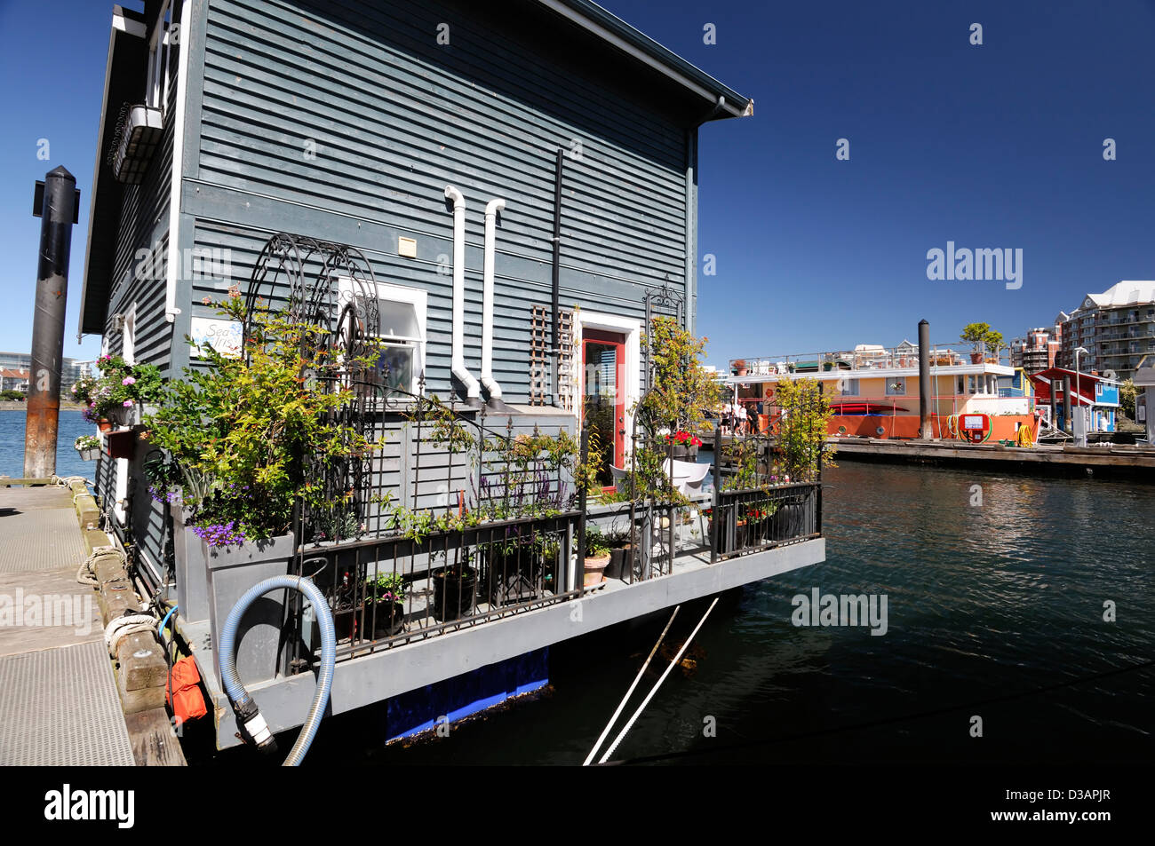 fishermans wharf victoria vancouver island canada houseboat moor float ...
