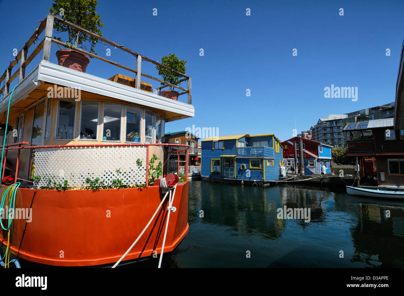 fishermans wharf victoria vancouver island canada houseboat moor float ...