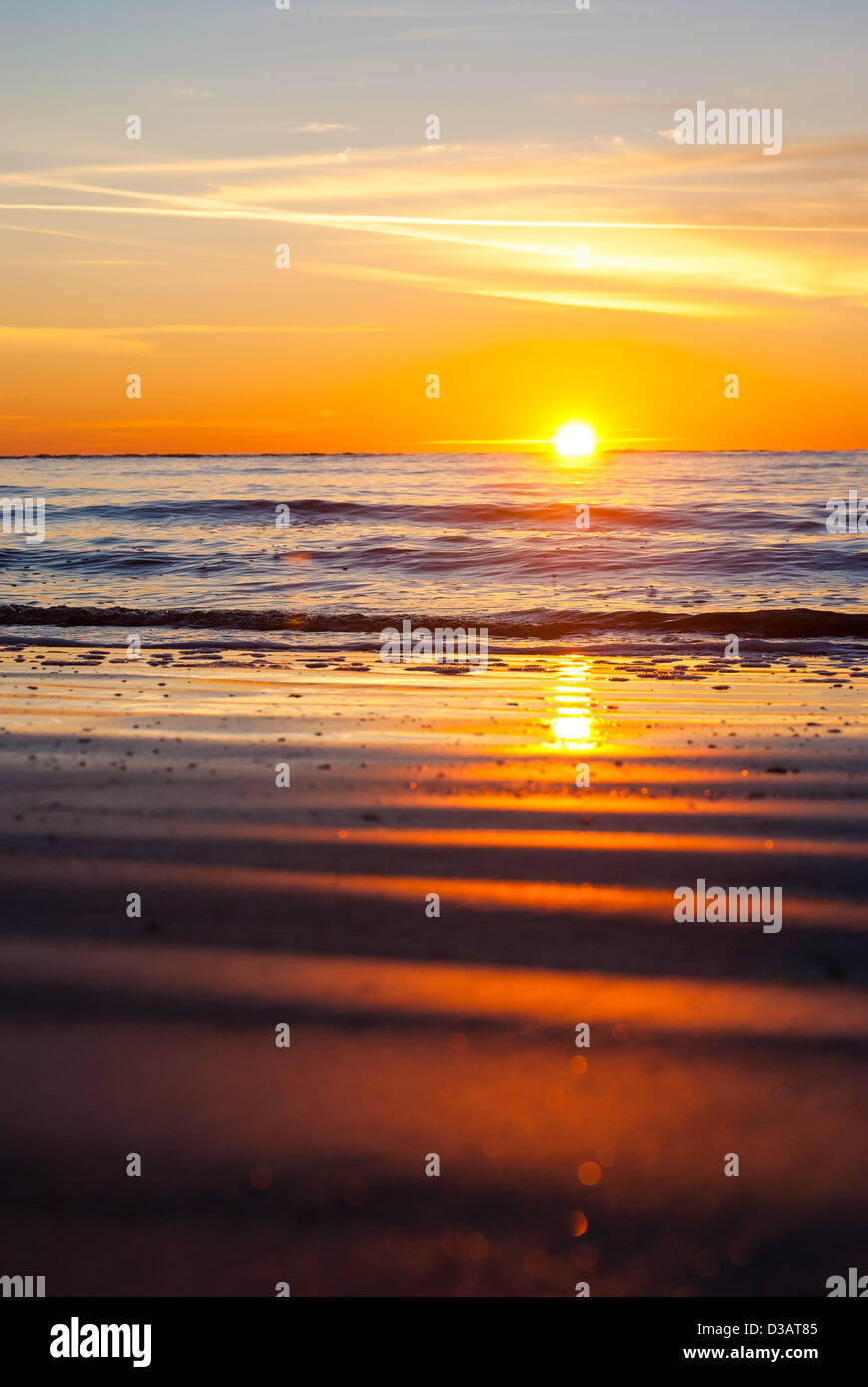 Photograph of the reflection and contouring created by the sun rising ...