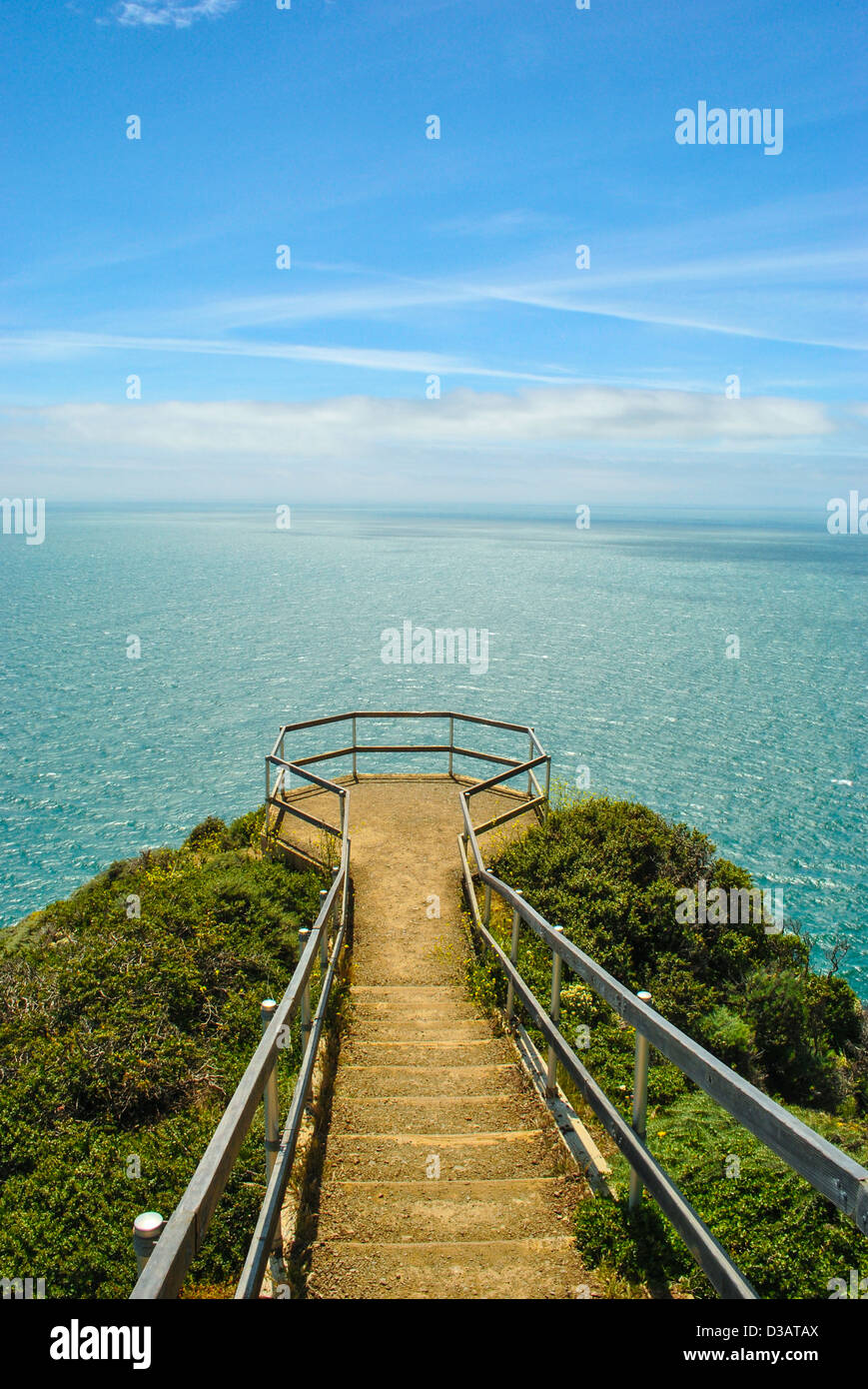 Photograph of a walkway leading to overlook on the California Coast ...