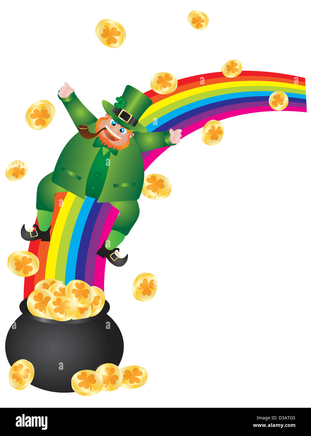 Rainbow Pot Of Gold Leprechaun