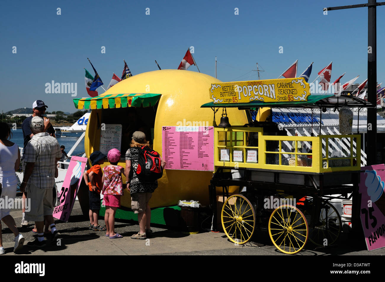 lemon shape shaped popcorn convenience fast food stand stall takeaway ...