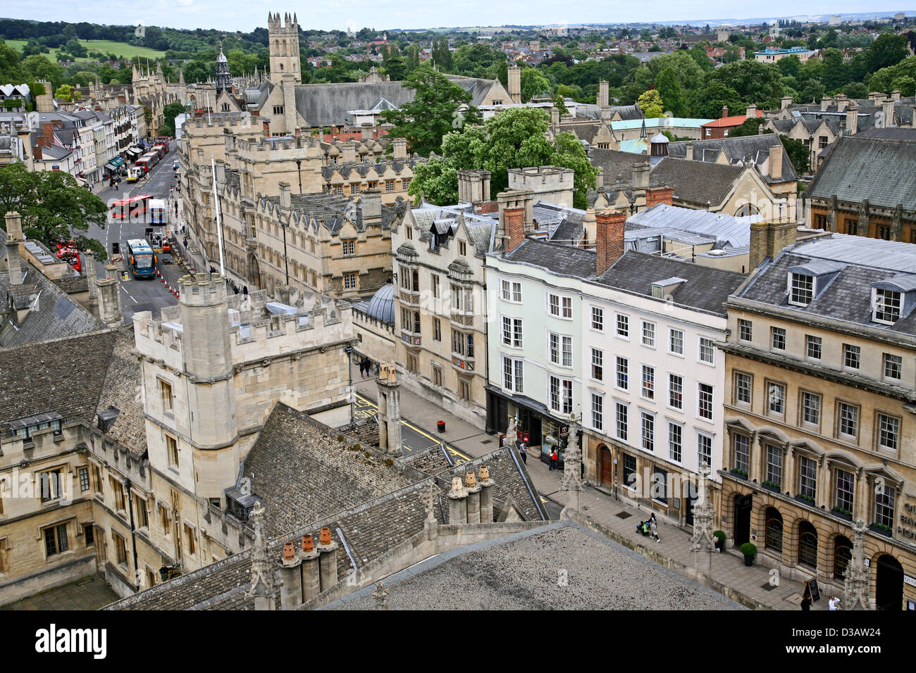 Oxford University from above, High Street Stock Photo - Alamy
