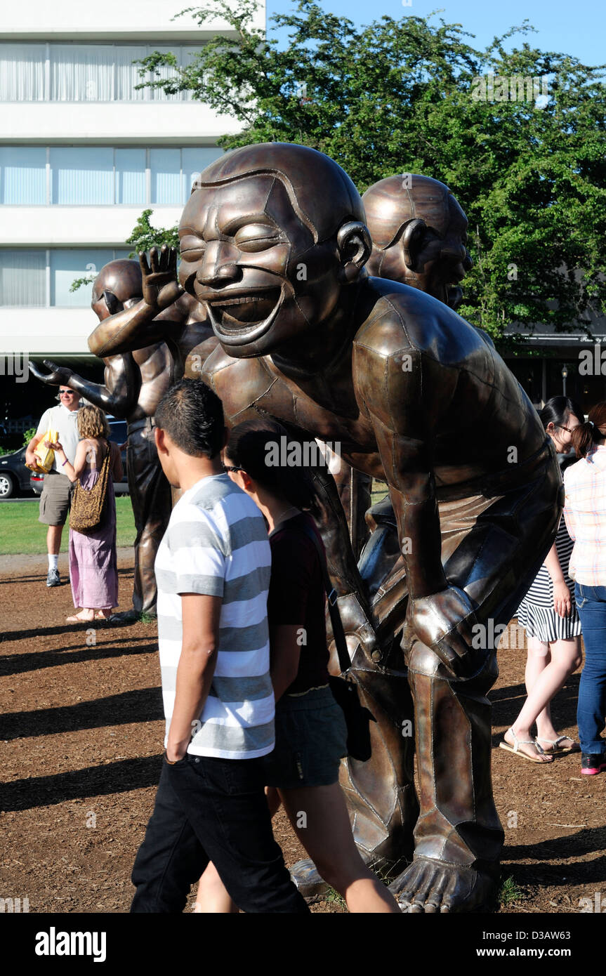 bronze bodybuilder statues stanley park vancouver BC canada art artwork ...