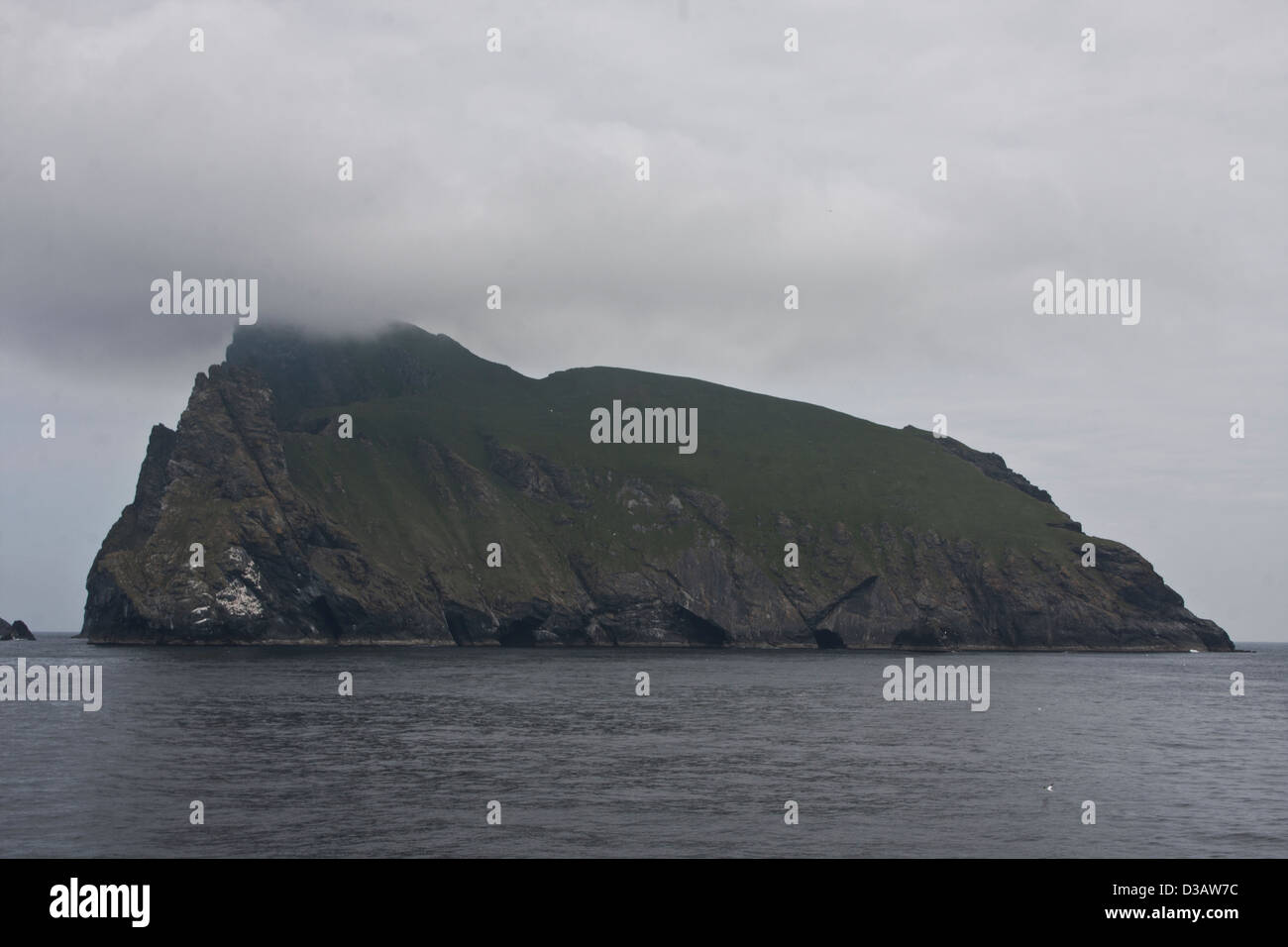 The sea stacs of Stac Lee, Stac An Armin and the island of Boreray with ...