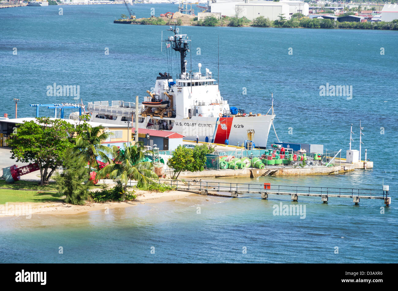 San Juan Bay, Puerto Rico, US Coast Guard station and patrol boats ...