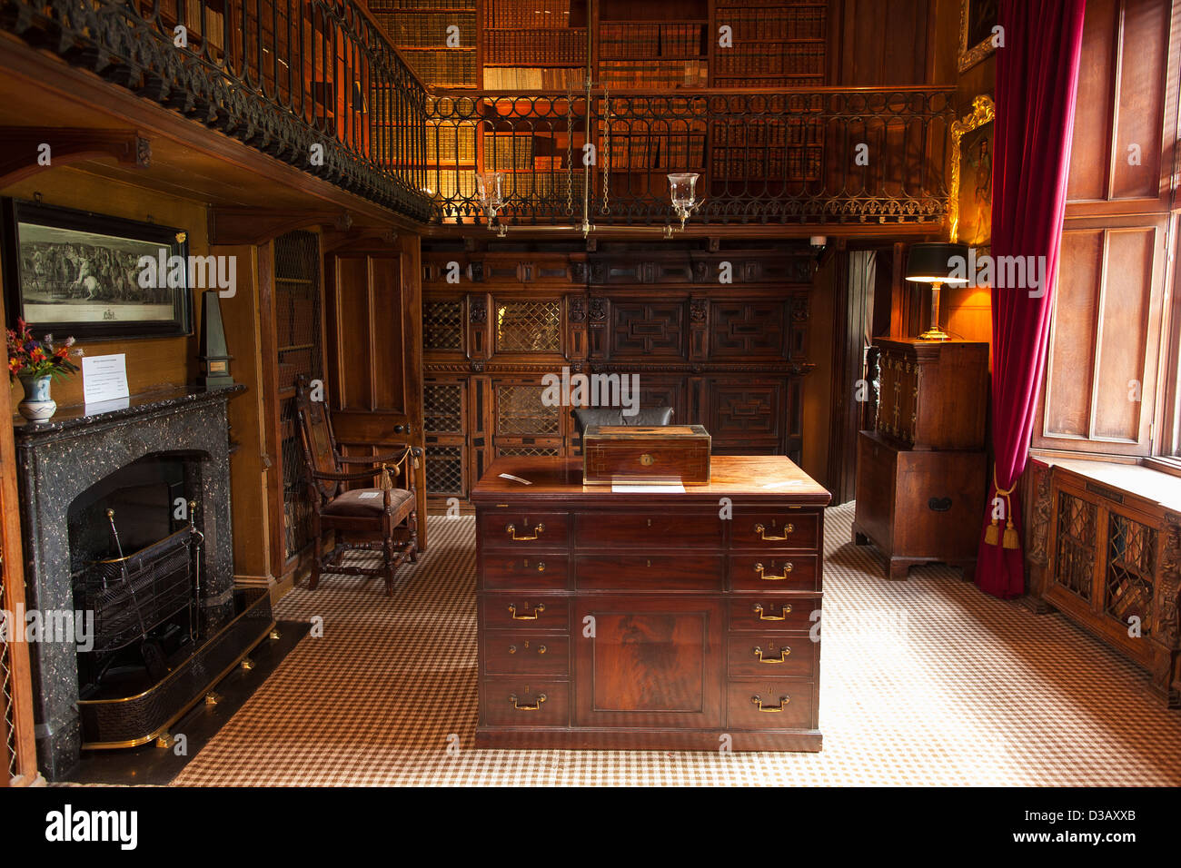 The library in Abbotsford House a historic house which was the home of ...