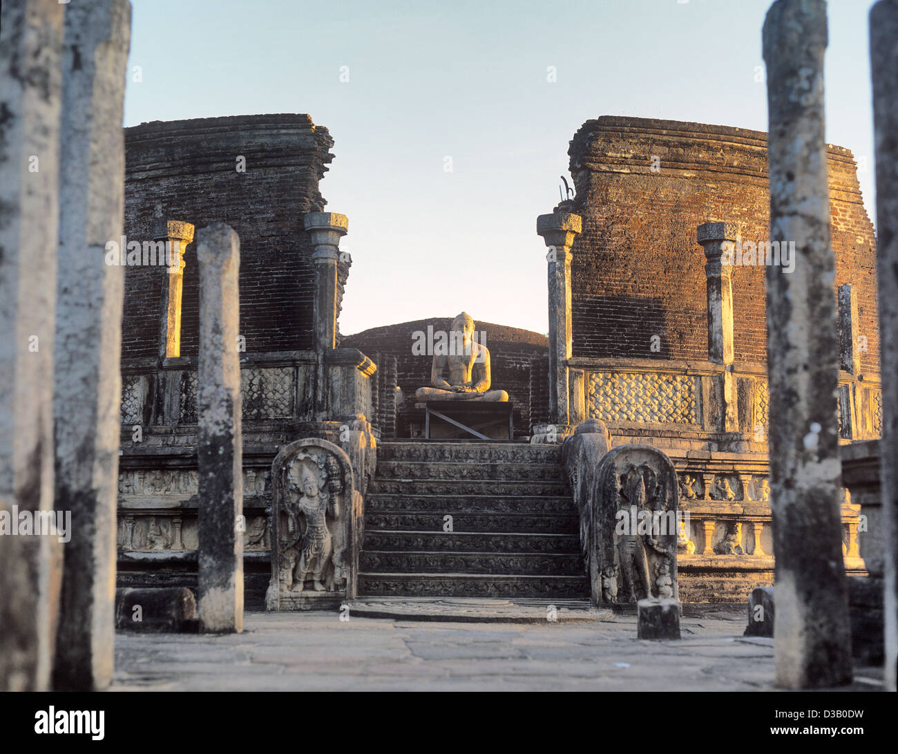 Sri Lanka, ancient city of Polonnaruwa; view of Vatadage, the Stupa ...