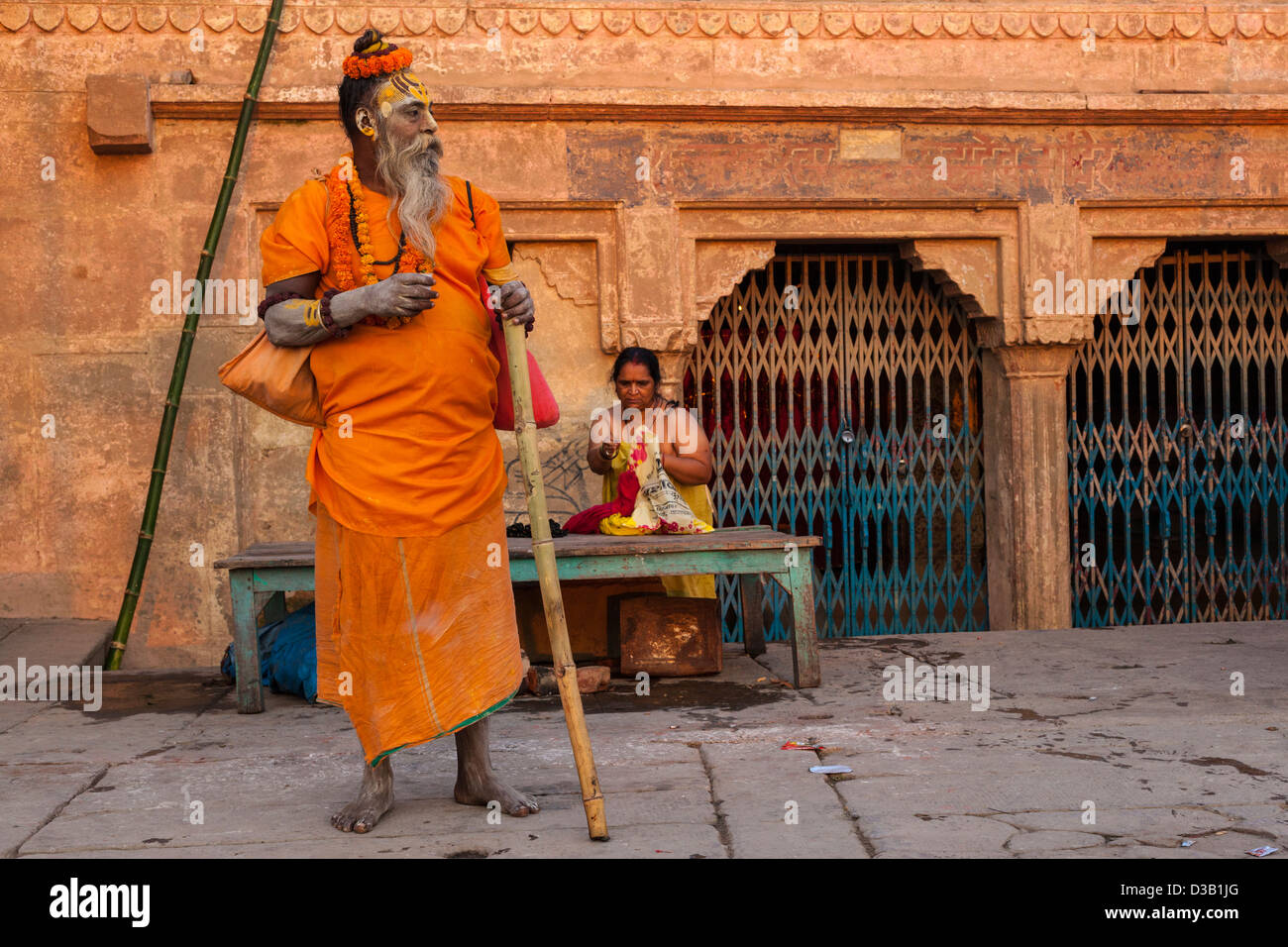 Sadhu standing at dawn, Varanasi, India Stock Photo - Alamy