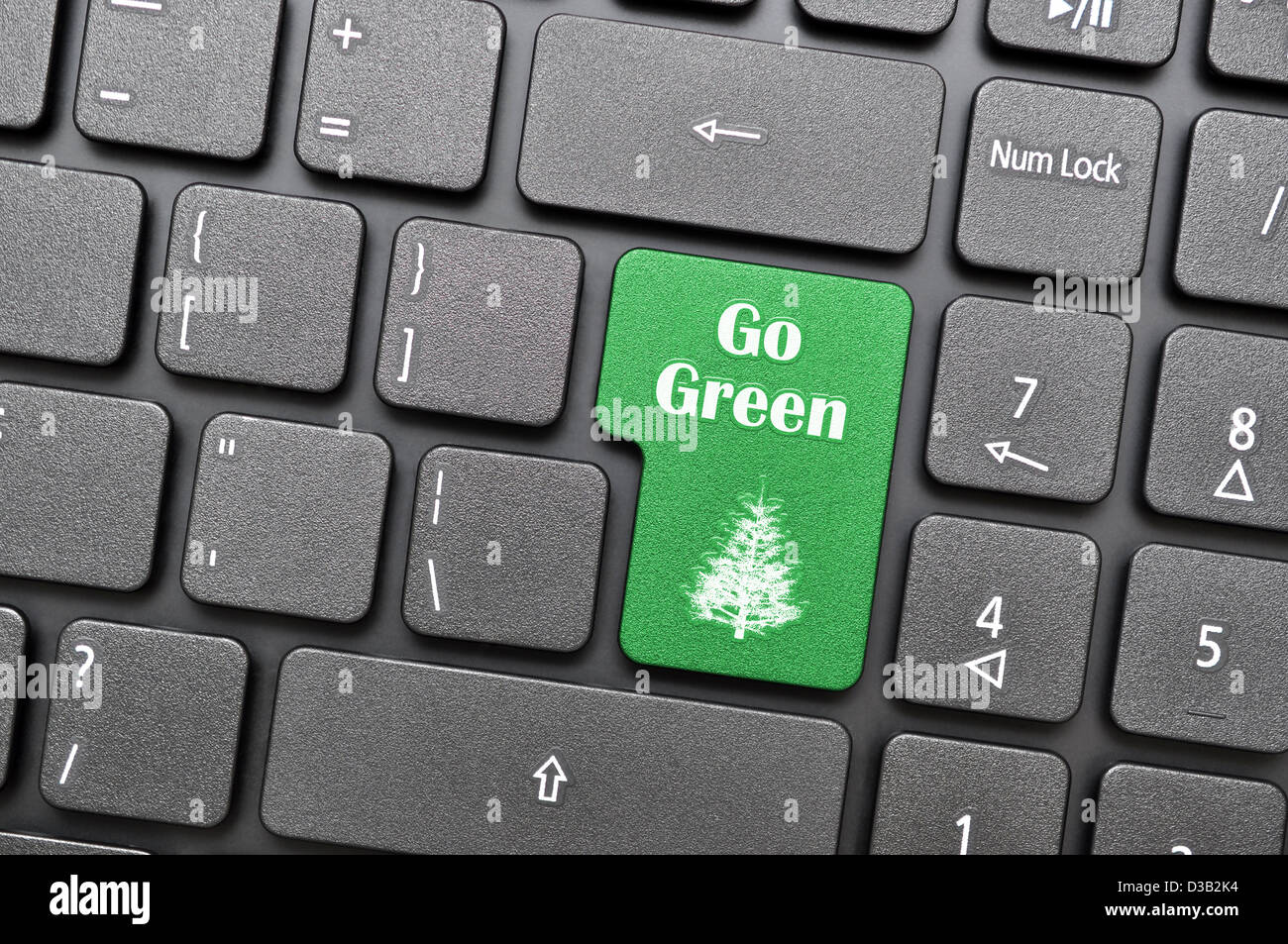 Go green on keyboard Stock Photo - Alamy