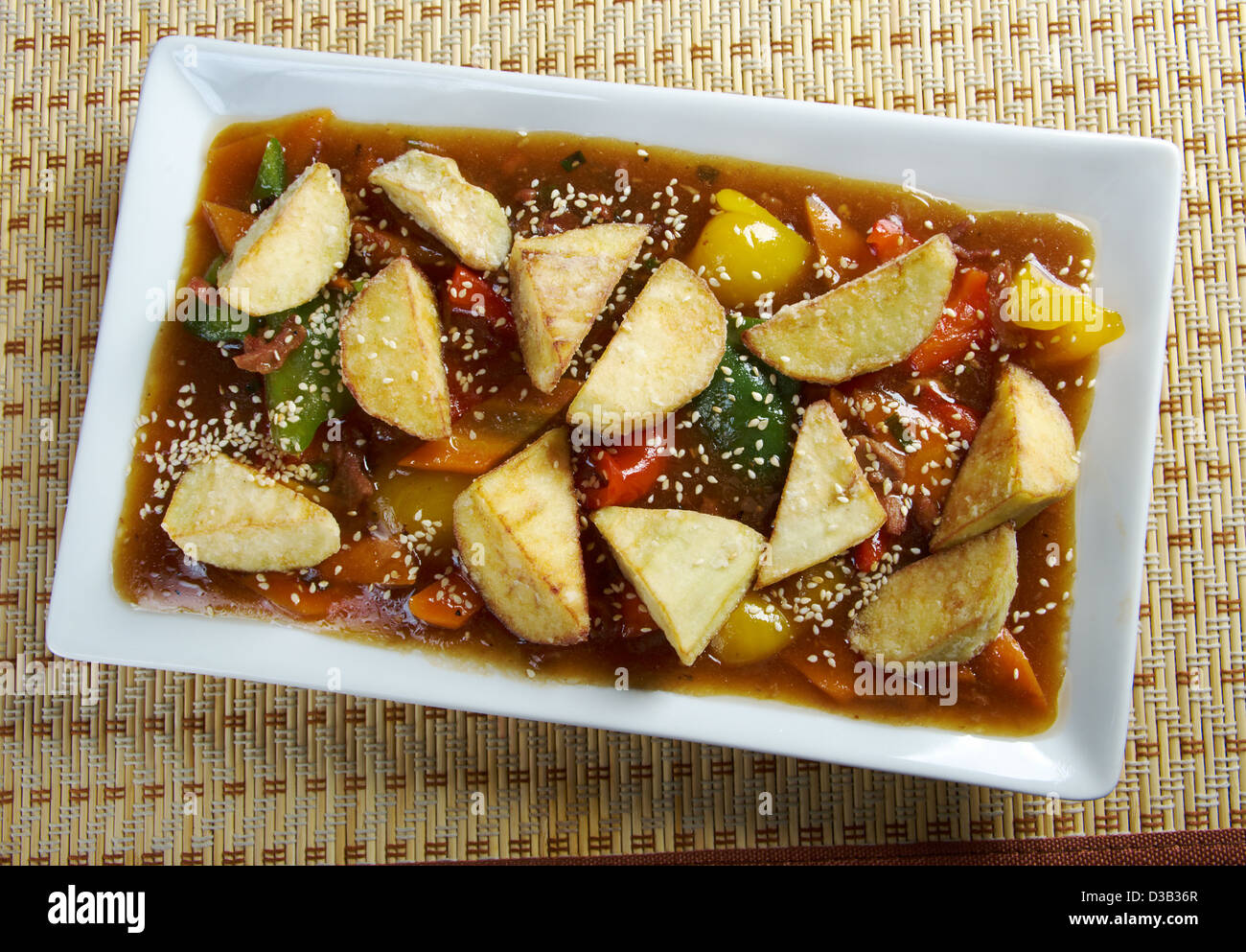 chinese cuisine .stewed mutton with vegetable Stock Photo - Alamy