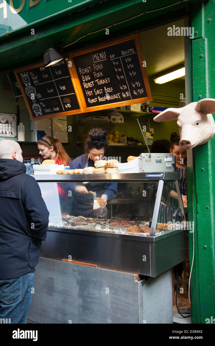 Hot Meats and Pork for sale at Borough Market in London SE1 - UK Stock ...