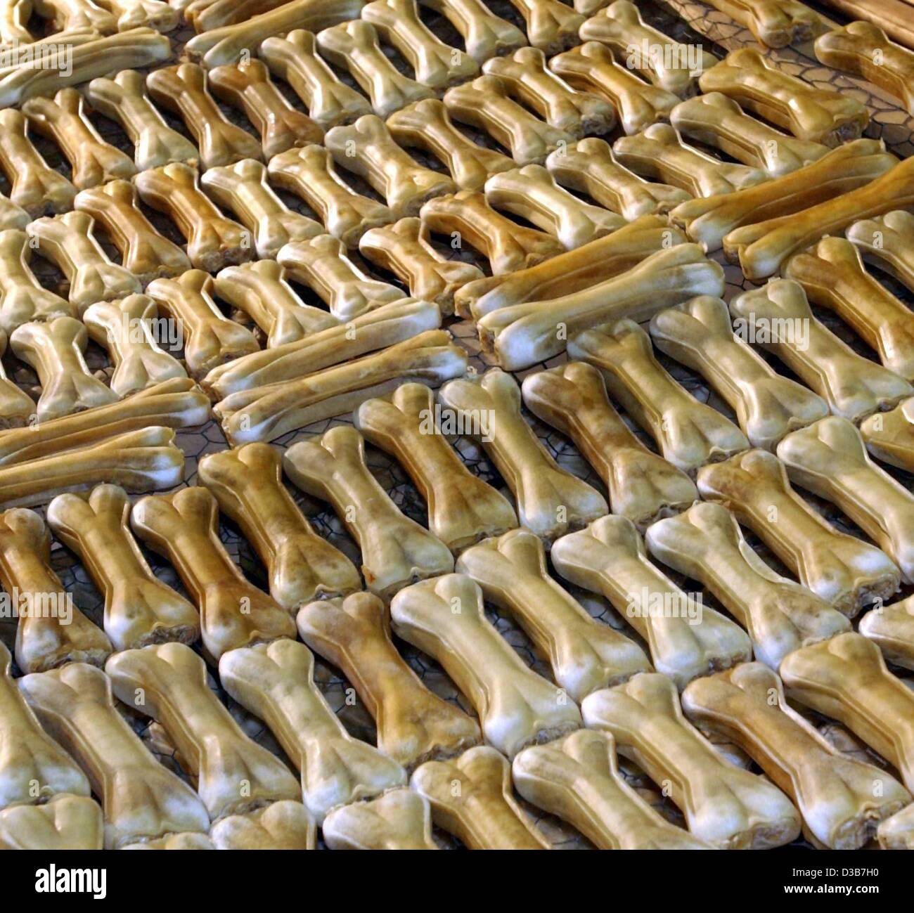 (dpa) - Doggy bones are laid out to dry on a pallet in the dog bone ...
