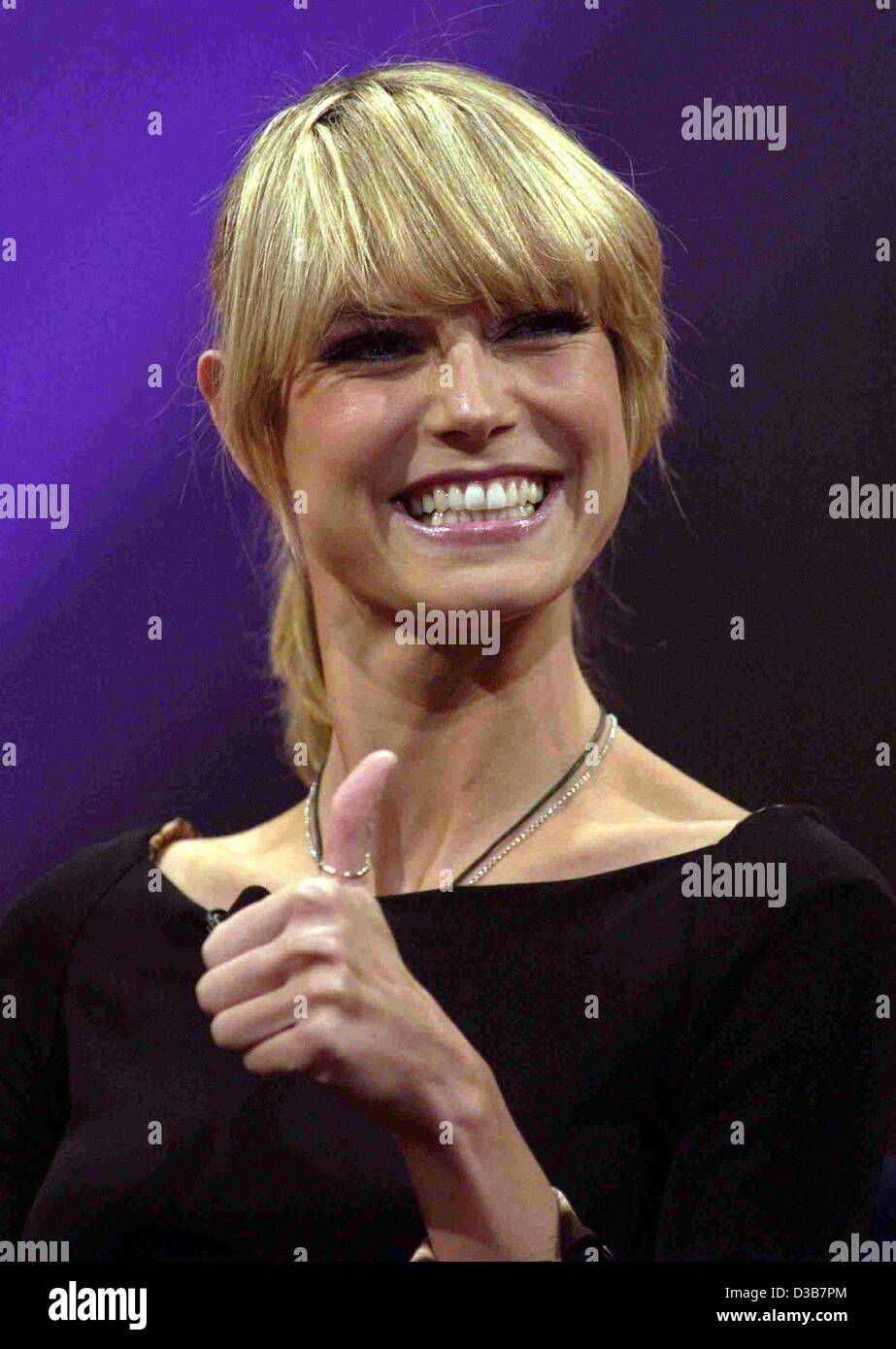 (dpa) - German top model Heidi Klum pictured during a TV show in ...