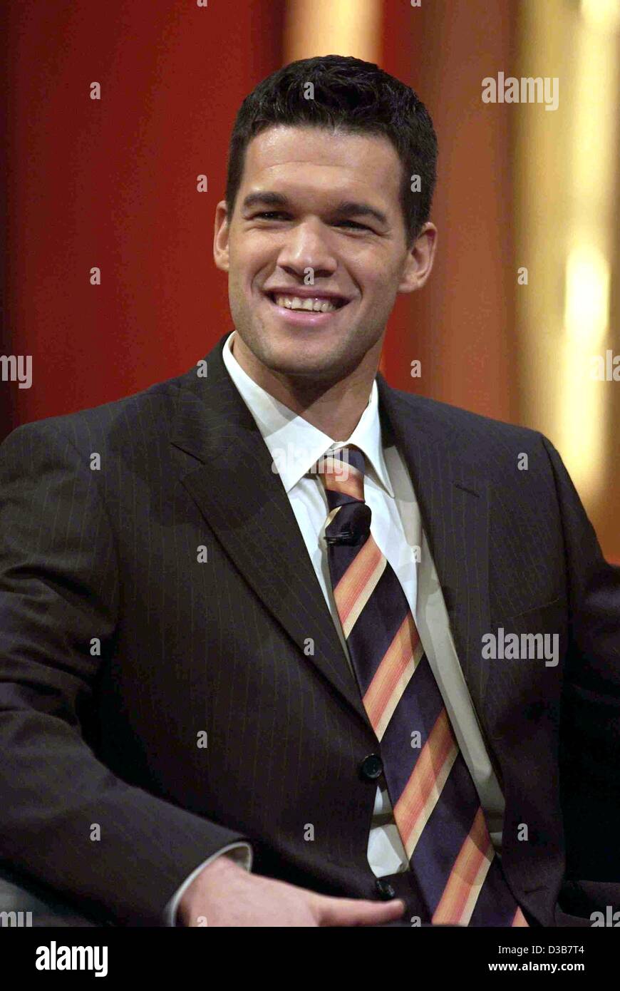(dpa) - German soccer star Michael Ballack pictured during a TV show in ...