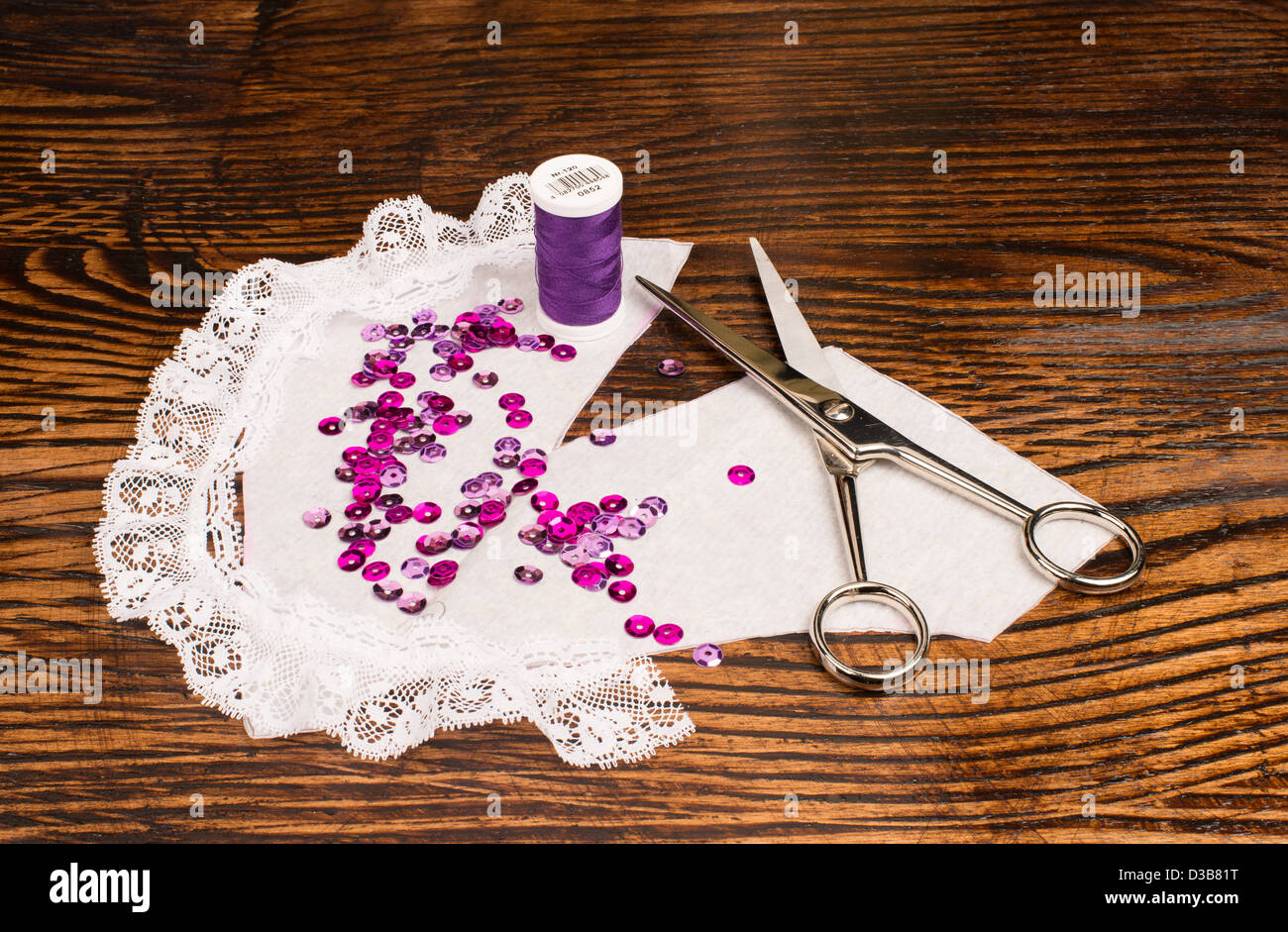 Sewing pattern in a still life with related objects Stock Photo - Alamy
