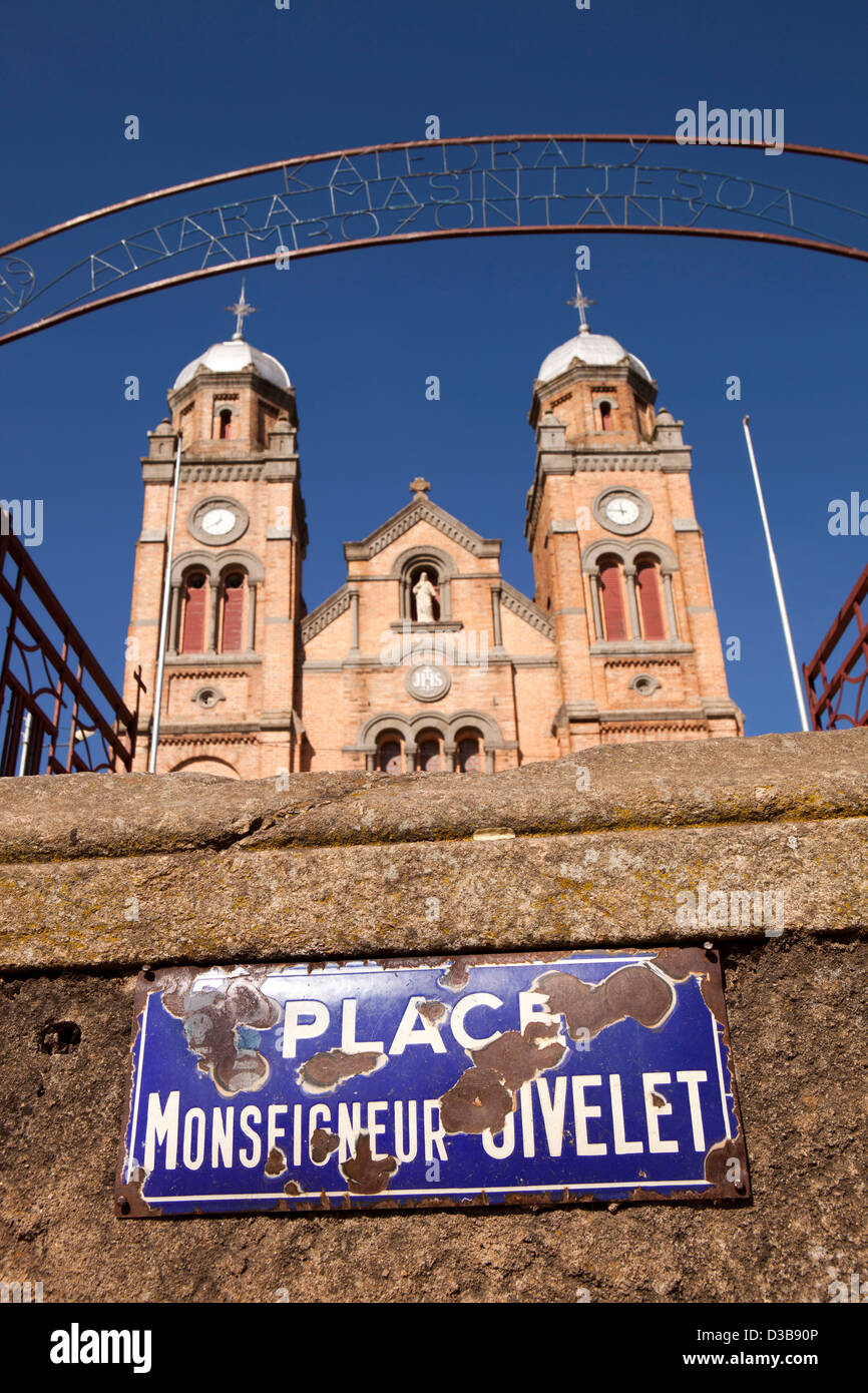 Madagascar, Fianarantsoa, Upper Town, Ambozontany Catholic Church and ...