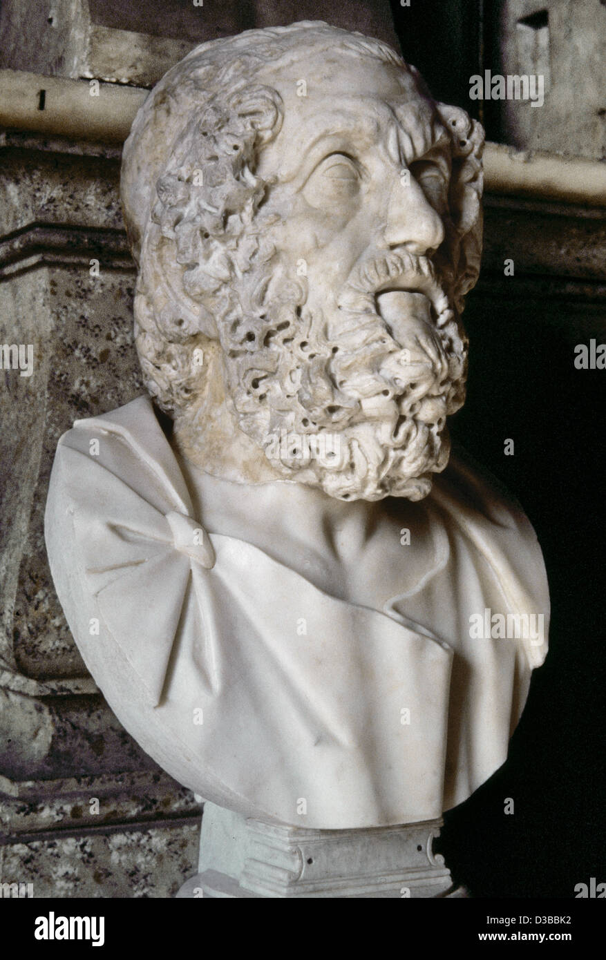 Homer (c.8th century). Greek epic poet. Bust. Copy of an original from ...