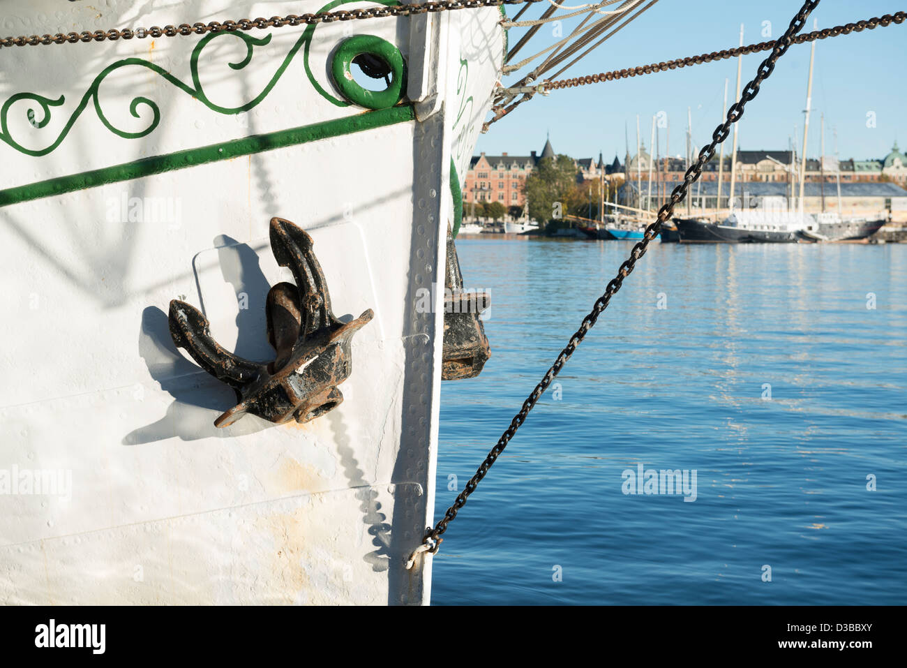 Ships anchor close up in Stockholm harbour Stock Photo - Alamy