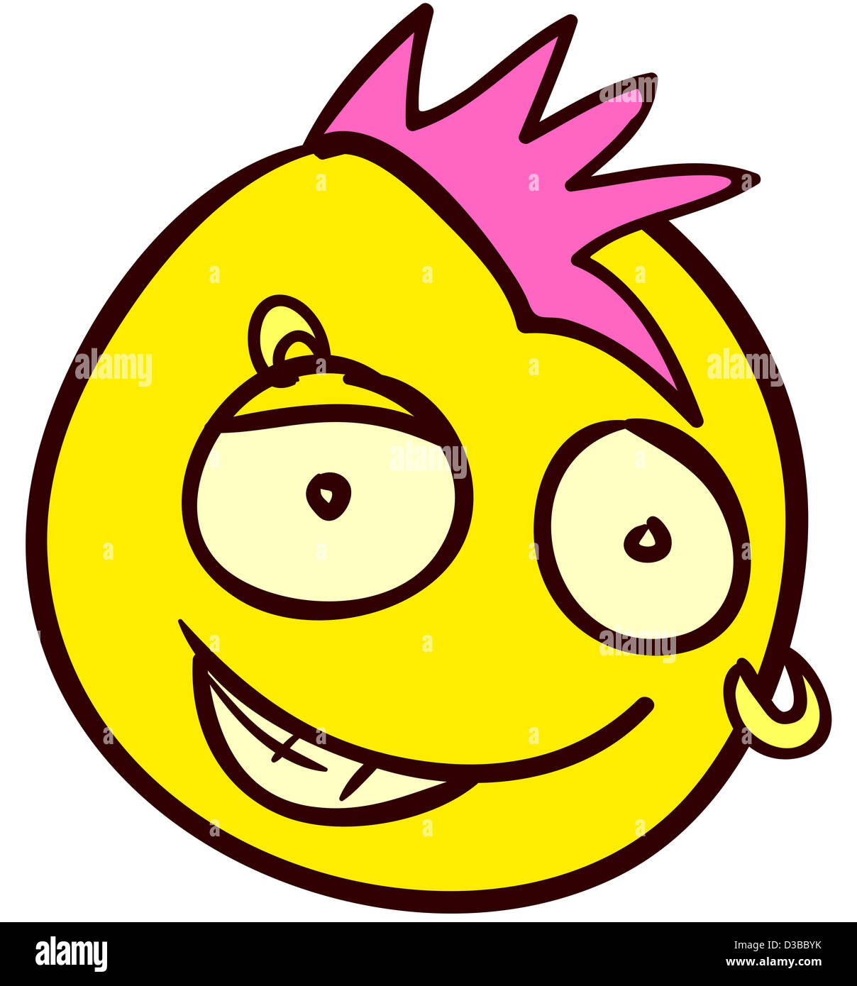 Emotional funny smiley. Done in comic doodle style Stock Photo - Alamy