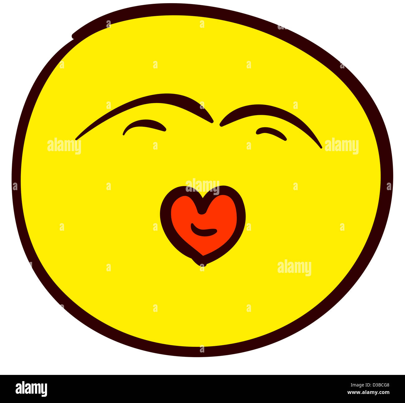 Emotional funny smiley. Done in comic doodle style Stock Photo - Alamy