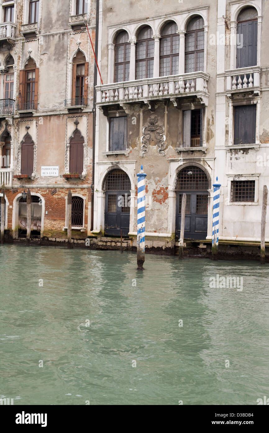 View along the Grand Canal of Sinking City Venice Italy Stock Photo - Alamy