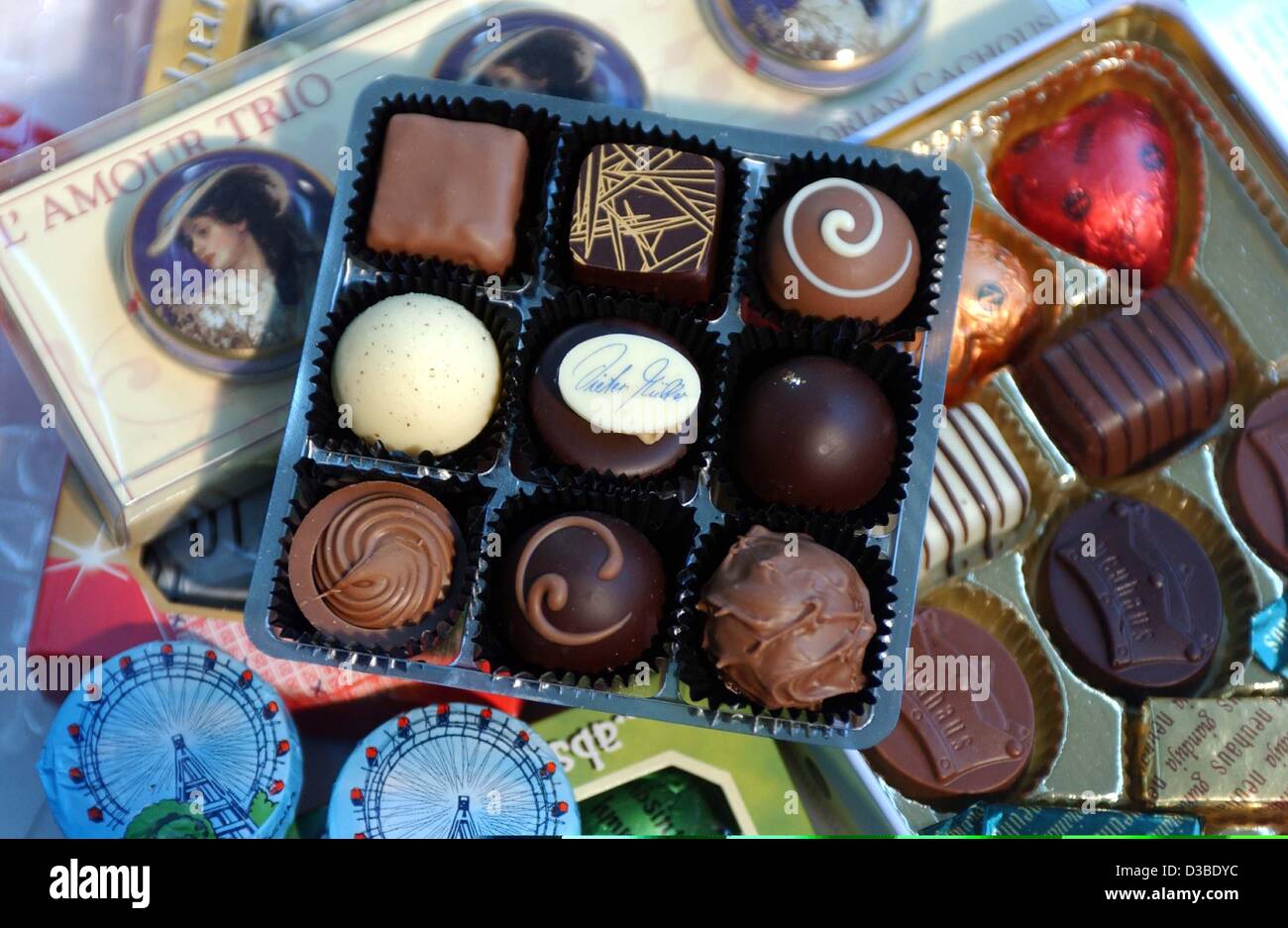 (dpa) - Chocolate candies are laid out during the 33rd international ...