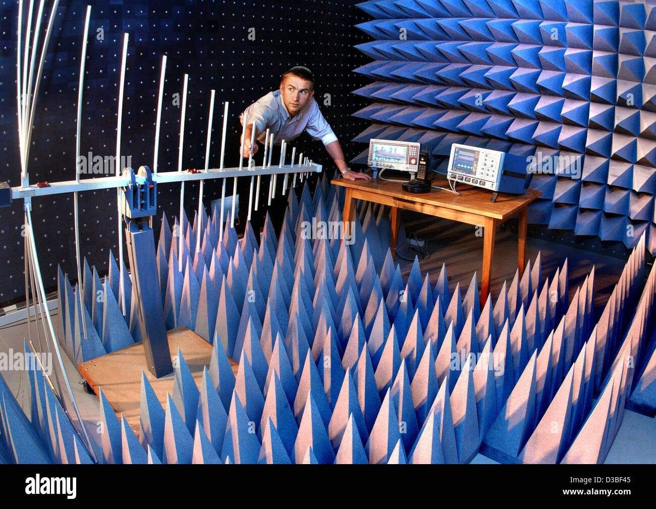(dpa) - Michael Trinks, student of electrical engineering, positions an ...