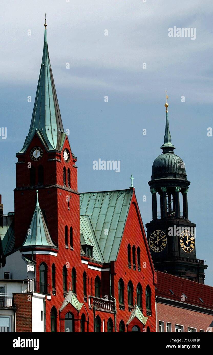 (dpa) - The spire of St Michaelis, also known as 'Michel', towers above ...
