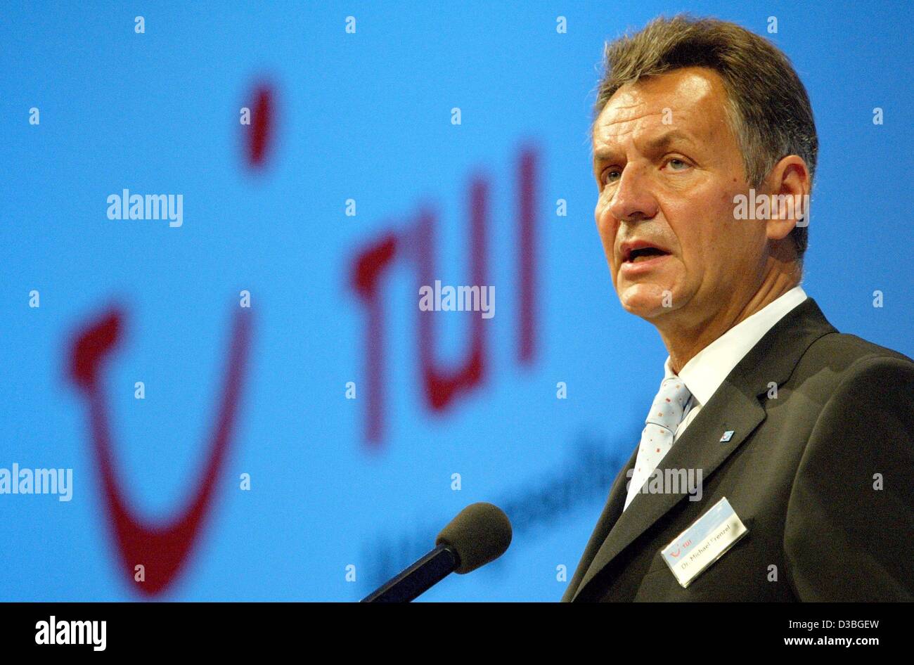 (dpa) - Michael Frenzel, CEO of the tourism group TUI AG, speaks at the ...