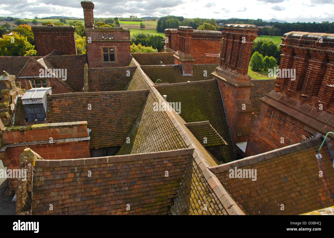 Roof of Condover Hall, Shropshire England UK Stock Photo - Alamy