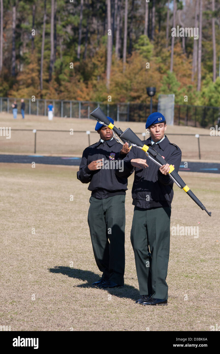 JROTC Drill Competition With Arms Stock Photo - Alamy