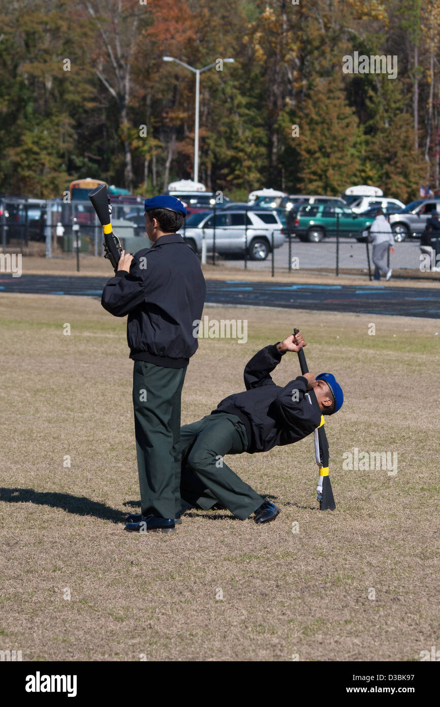 JROTC Drill Competition With Arms Stock Photo - Alamy