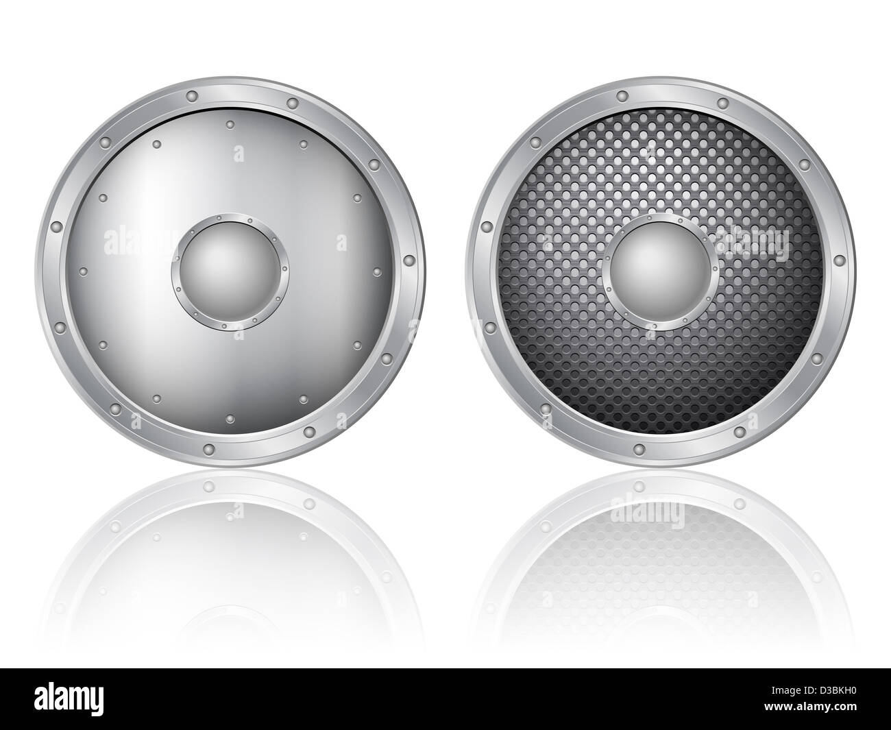 Two shield on a white background. Vector illustration Stock Photo - Alamy