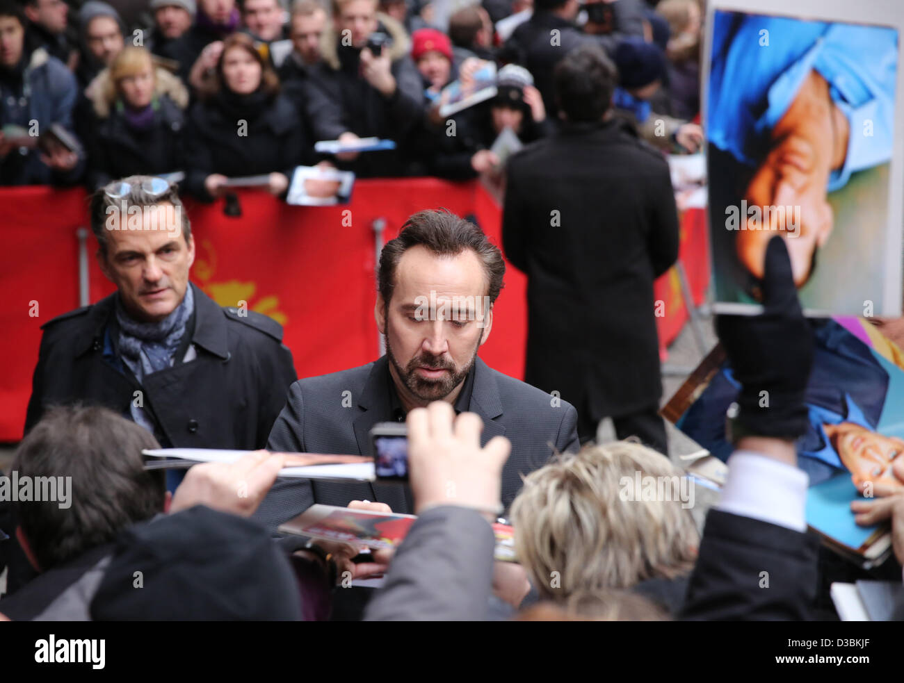 US actor Nicolas Cage arrives for the photocall of 'The Croods' during ...