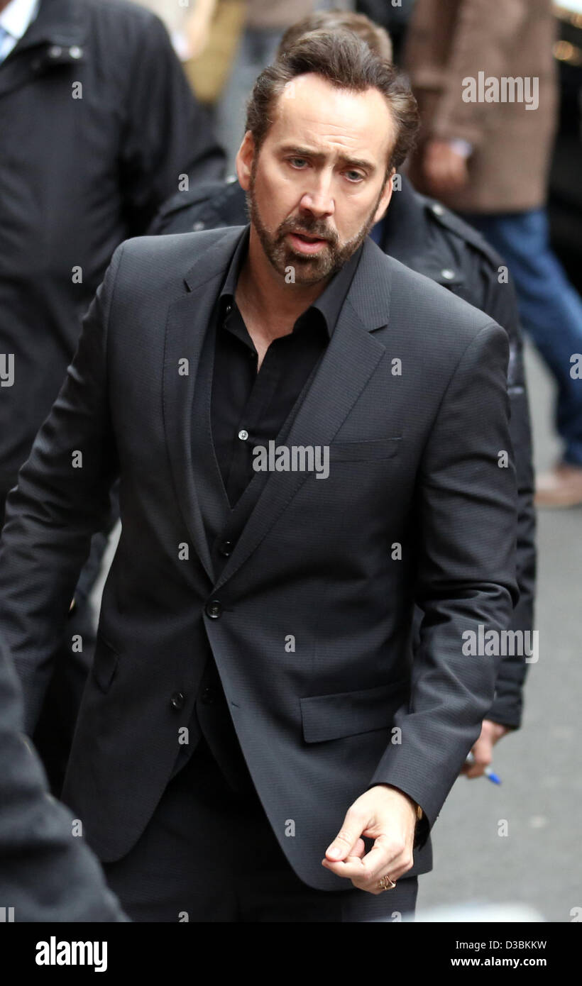 US actor Nicolas Cage arrives for the photocall of 'The Croods' during ...