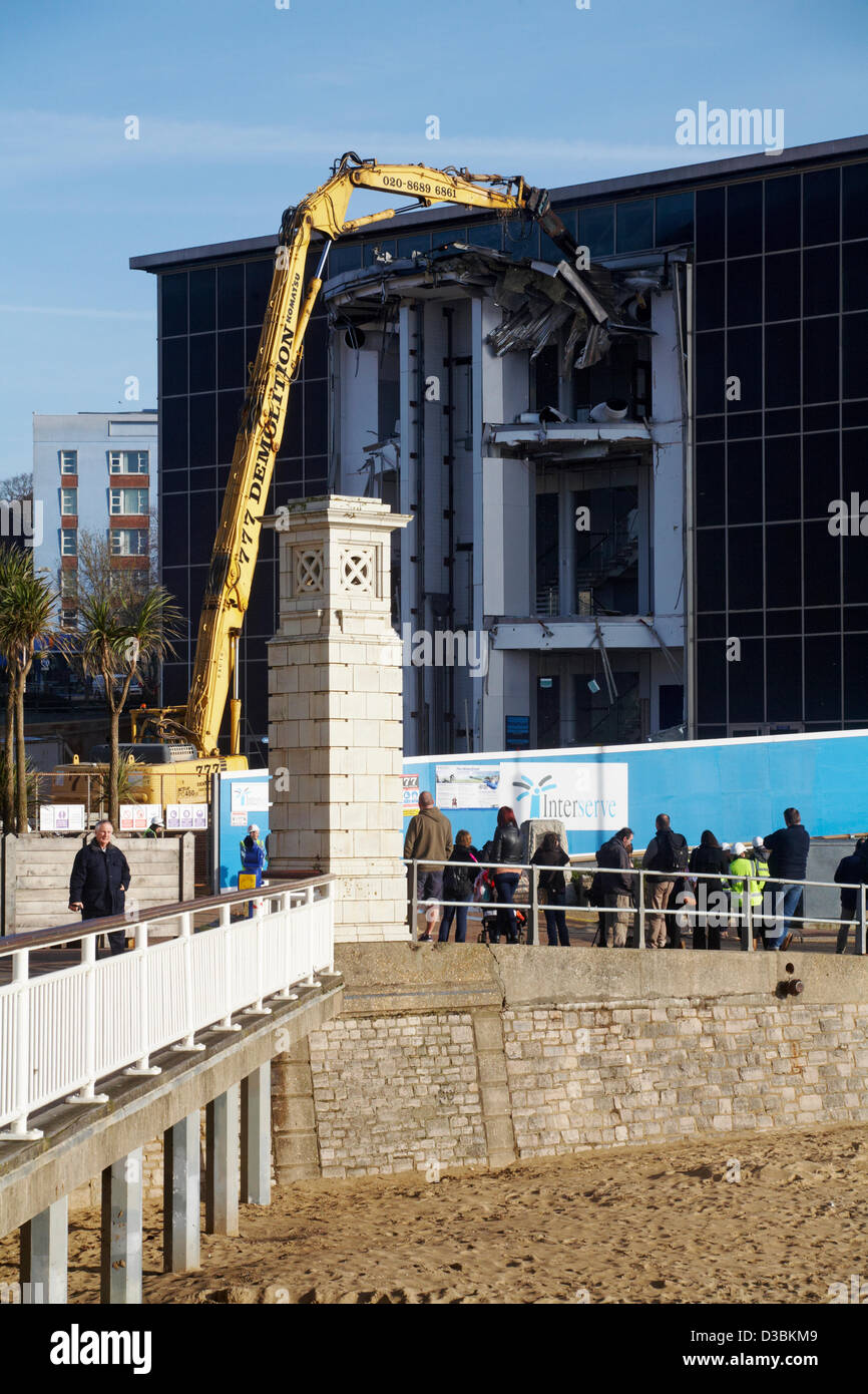 Bournemouth, UK 15 February 2013. The bulldozers start tearing down the ...
