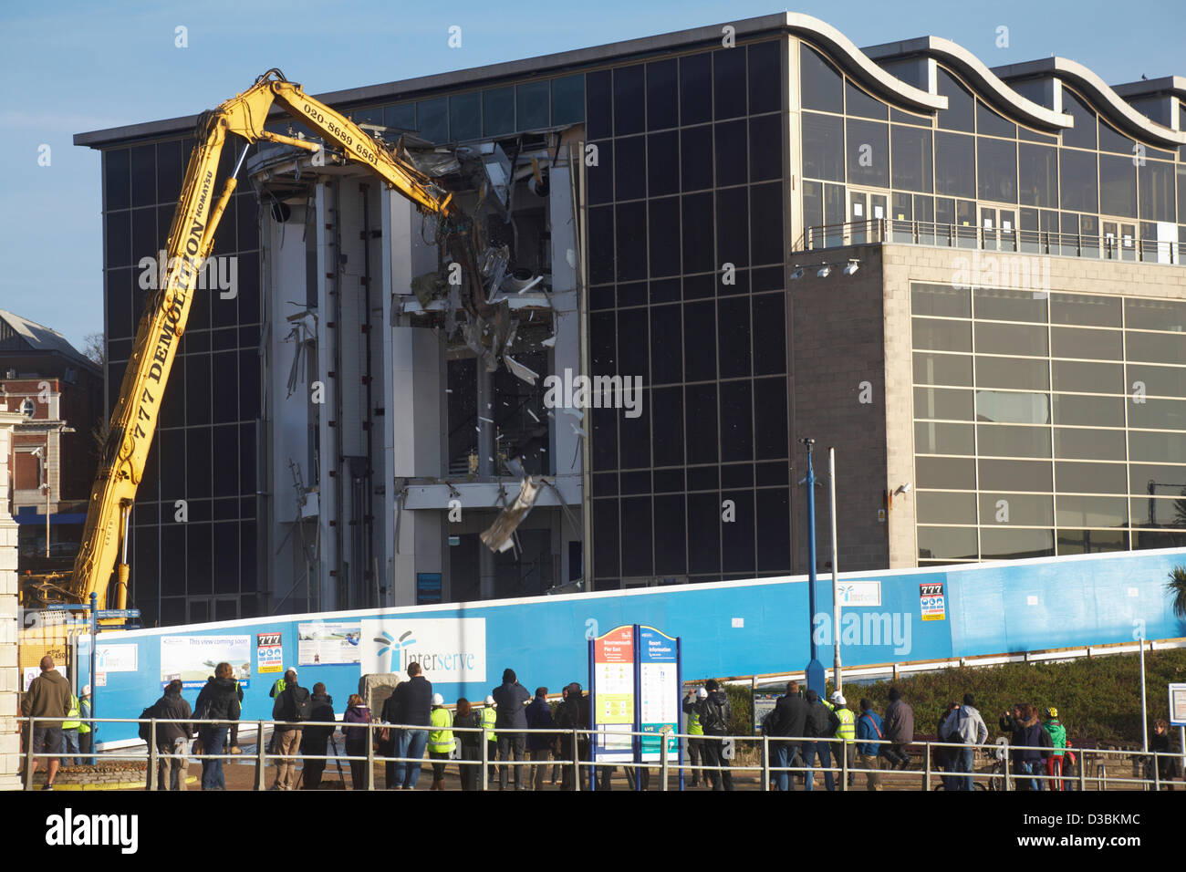 Bournemouth, UK 15 February 2013. The bulldozers start tearing down the ...