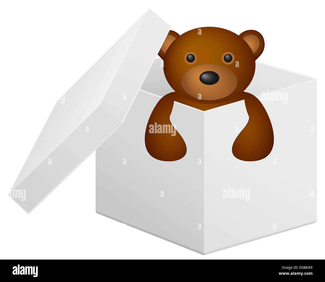 Box whit teddy bear on white background. Vector illustration Stock ...