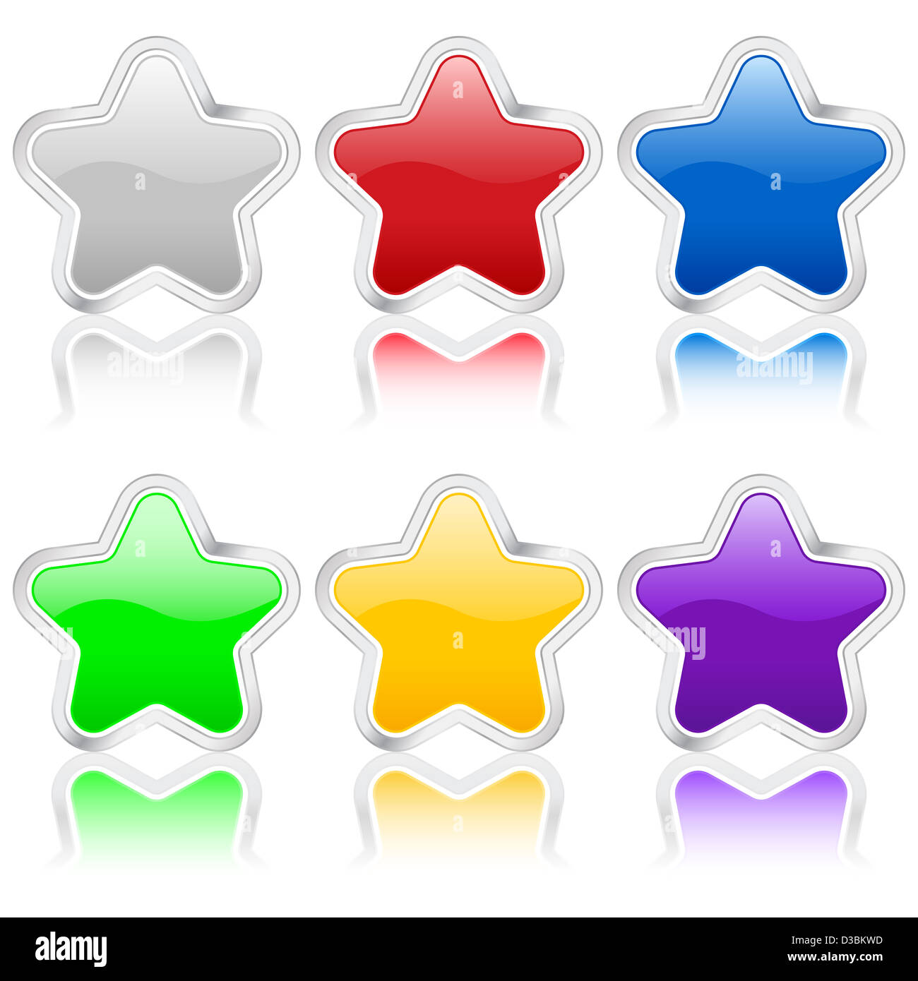 Star icon with metal contour isolated on a white background. Vector ...
