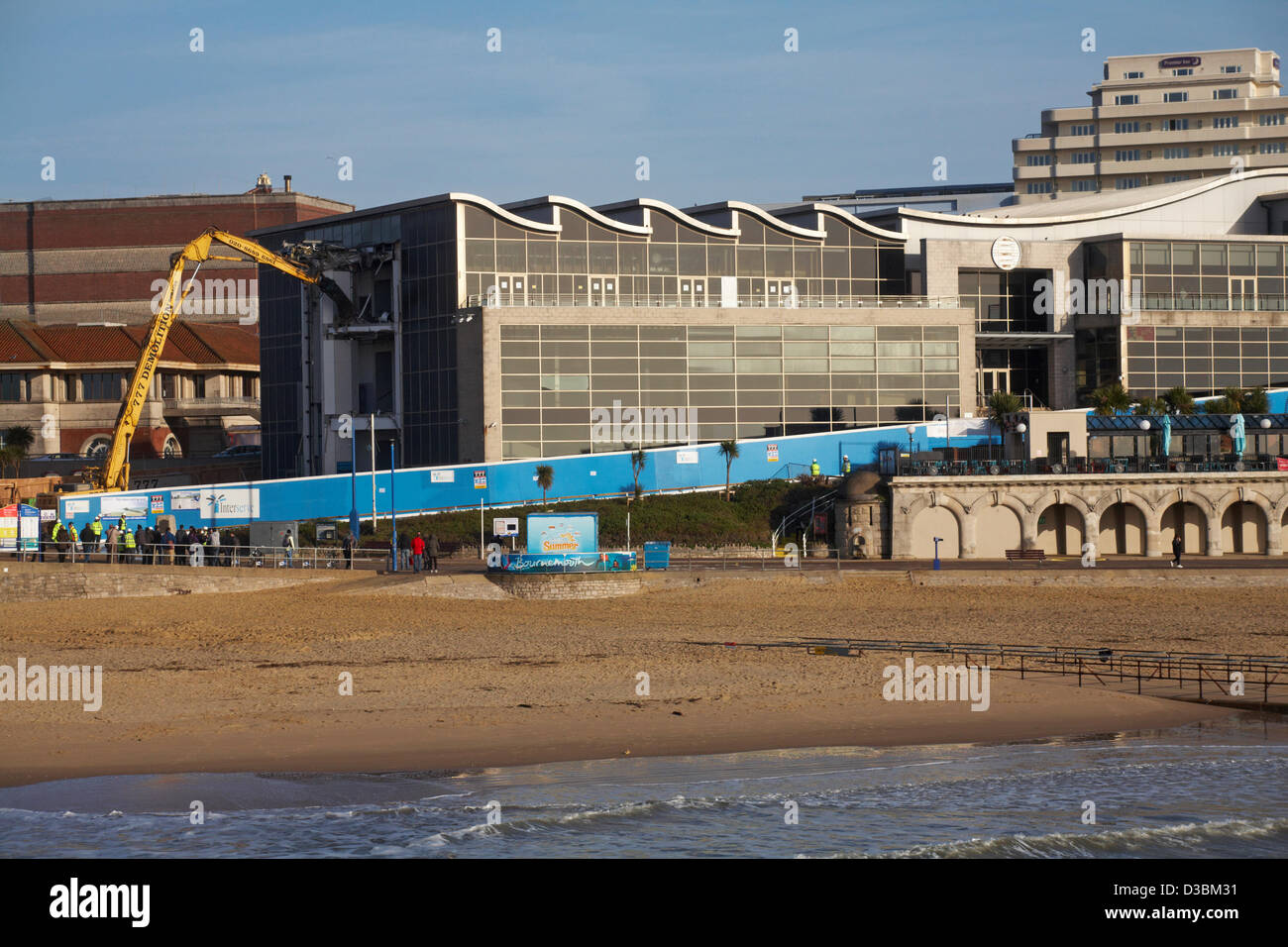Bournemouth, UK 15 February 2013. The bulldozers start tearing down the ...