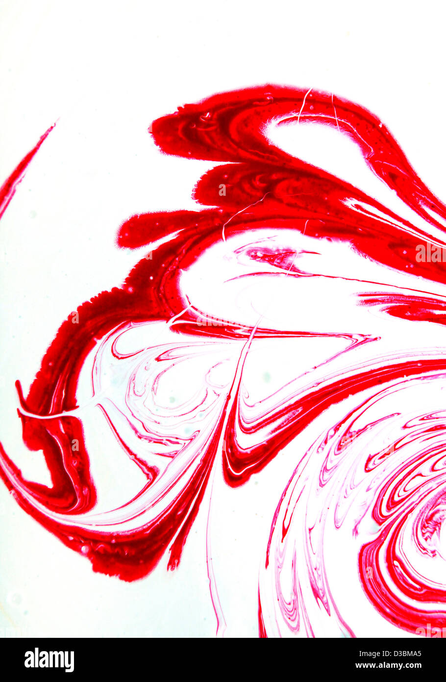 Red paint splashed over white background Stock Photo - Alamy