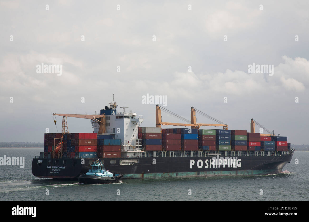 POS Melbourne Container Ship arriving in Port Botany with the help of ...