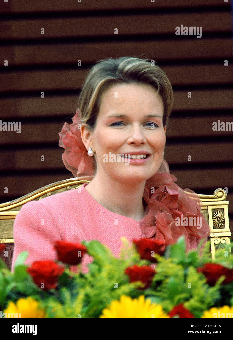 (dpa) - Pregnant Crown Princess Mathilde takes part in the Belgian ...