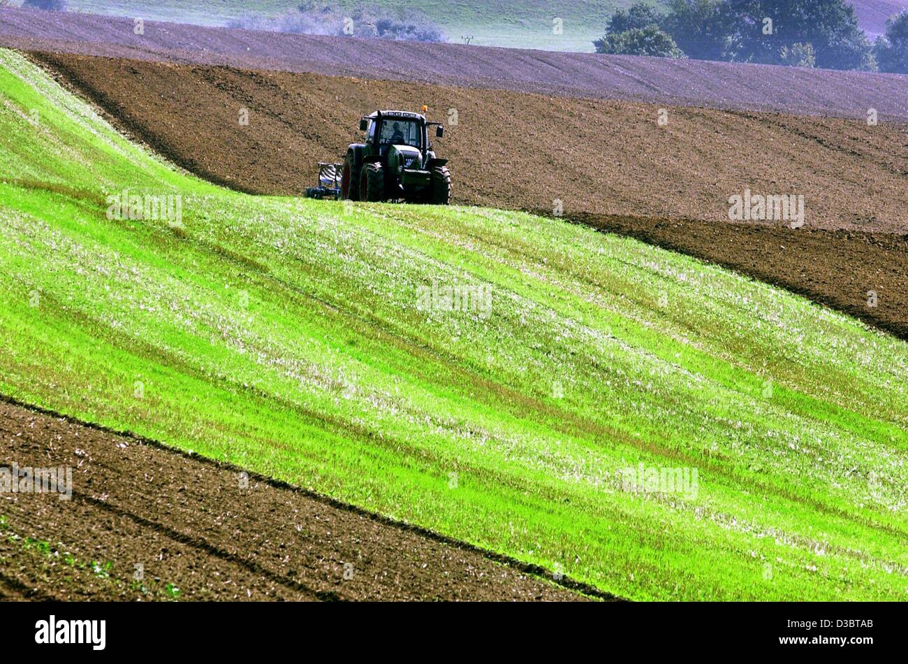 (dpa) - A tractor plows a field in Rehna, northern Germany, 9 September ...