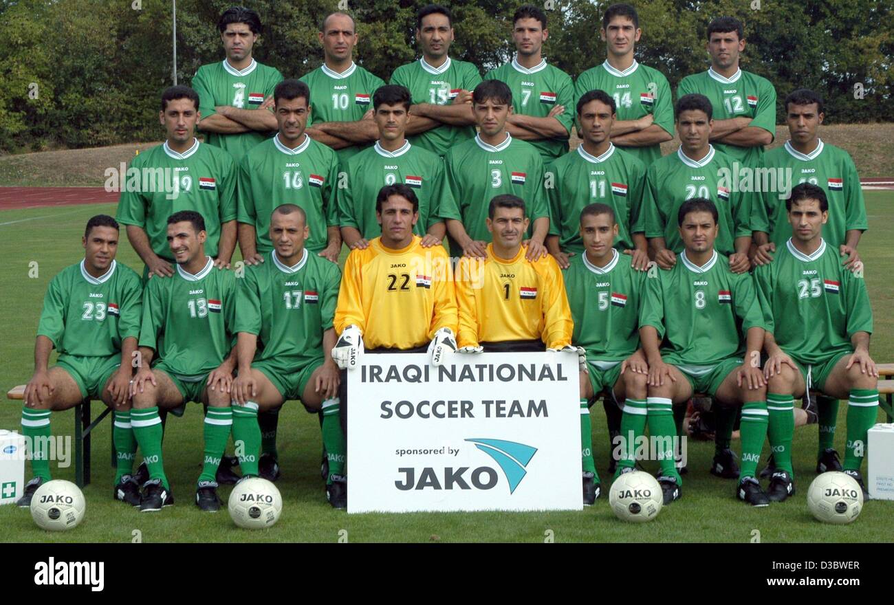(dpa) - The Iraqi national soccer team pose during a photo call at ...