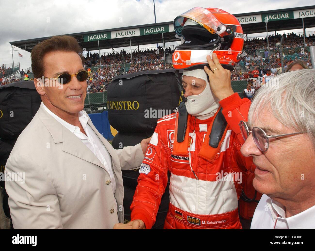 Arnold schwarzenegger at the british grand prix at silverstone hi-res ...